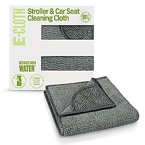 E-Cloth Stroller & Car Seat Cleaning Cloth, Premium Microfiber Cloth with Scrubbing Corner, Ideal for Cleaning Baby Stroller, Car Seats, Car Seat Cover, Booster Seat, 100 Wash Promise