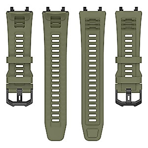 TenCloud 3Pack T-Rex 2 Bands Watch Strap Accessory Band Soft Silicone Sport Bands Compatible with Amazfit T-Rex 2 Smart Watch for Men (Black+Nave+Green)