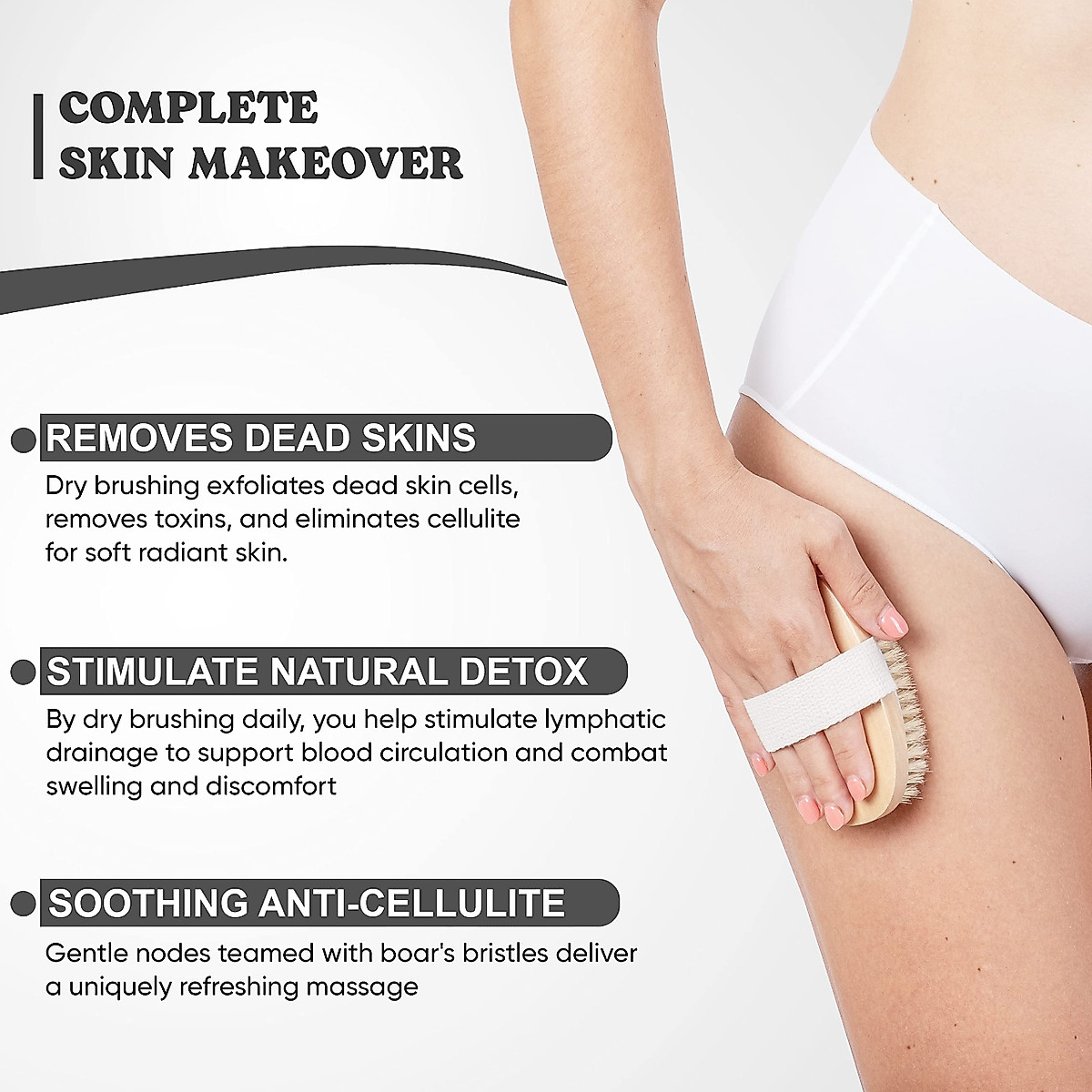 Lymphatic Drainage Paddle Wood & Dry Skin Brush are The only Two Items You Need for an Healthier Lymphatic Drainage System. Anti Cellulite Tools Lymphatic Drainage Tool with Body Brush