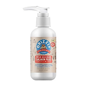 Grizzly Salmon Oil Cat Food Supplement Omega 3 Fatty Acids, 4 oz