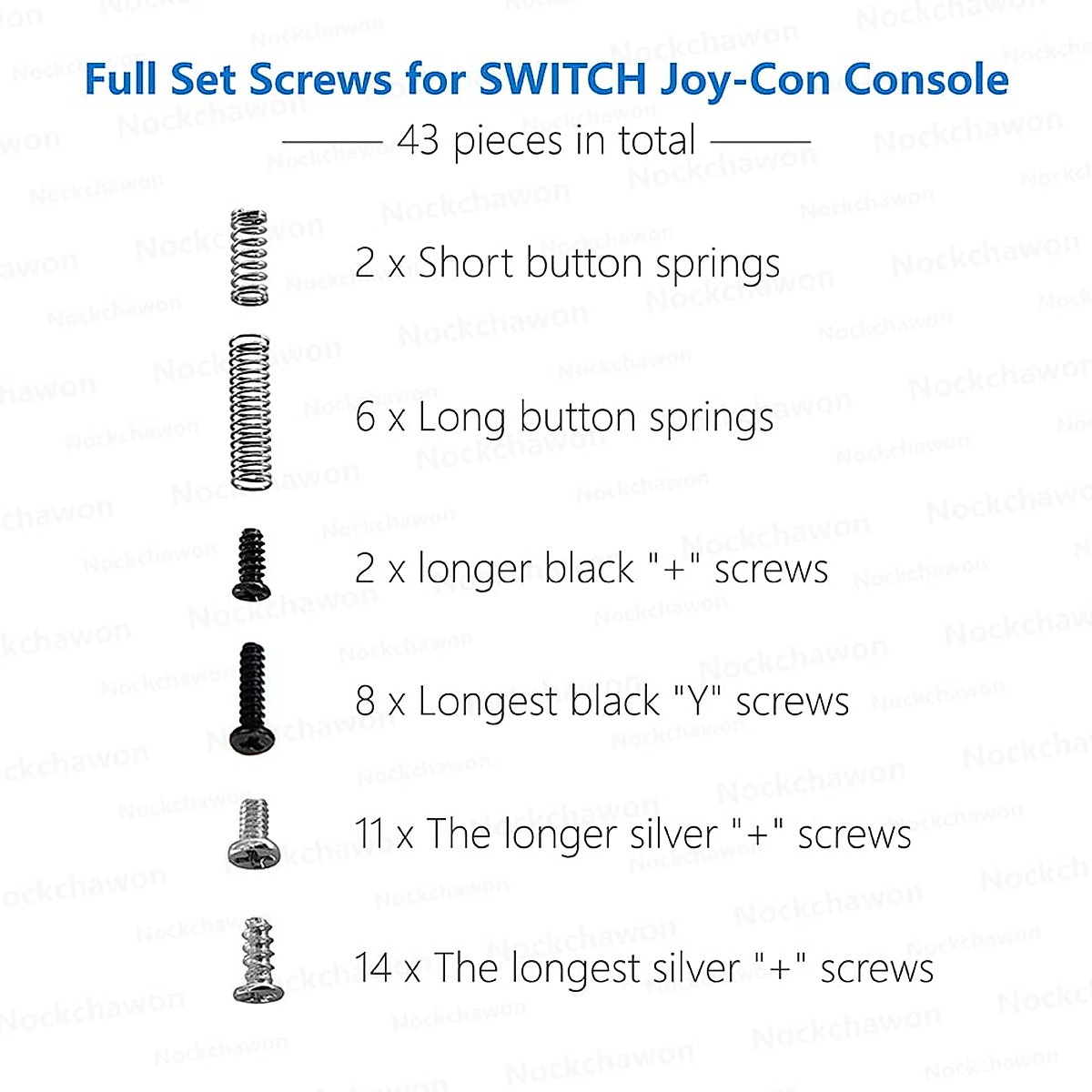 Full Screw Set with Spring Replacement for Nintendo Switch Left & Right Joy-Con Controller Screws Springs