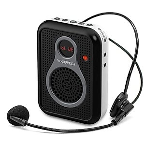 Voice Amplifier with Wired Headset Microphone, Supports Mute, Bluetooth 5.0, Recording, Portable Speech Amplification Speaker for Teachers, Instructors, Tour Guides, Yoga, etc…