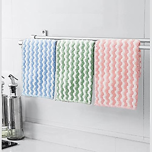 Skycase Kitchen Dish Cloths, 10 Pack Ultra Soft Microfiber Absorbent Dish Towels Quick Drying Dishcloth Cleaning Cloth for Use in Kitchens, Bathroom, Restaurants and More (10x10 inch)