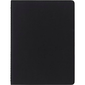 Moleskine Subject Cahier Journal, Soft Cover, XL (7.5" x 9.75") Black and Cranberry Red, 160 Pages (Set of 2)