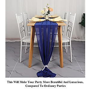 Pardecor Chiffon Table Runner 29inx120in Table Runner Sheer Table Runner Chiffon Table Runners for Weddings Chiffon Fabric for Wedding Arch Tulle Table Runner Satin Table Runner Boho (1, Blue)