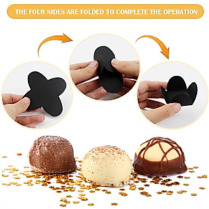 LNQ LUNIQI 200Pcs Truffle Liners Truffle Cups Truffle Wrappers Paper Candy Cups Baking Cups Dessert Cups Cupcake Cups for Bridal Shower Baby Shower Birthday Party Wedding（White&Black）