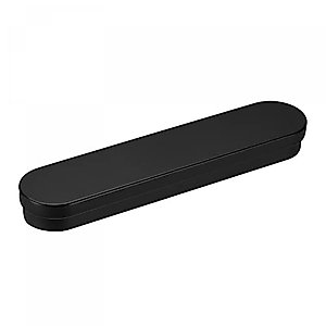 uxcell Metal Tin Box, 2pcs 6.89" x 1.5" x 0.79" Empty Tinplate Containers with Hinged Lids, Black, for Home Organizer, Candles, Gifts, Car Keys, Crafts Storage