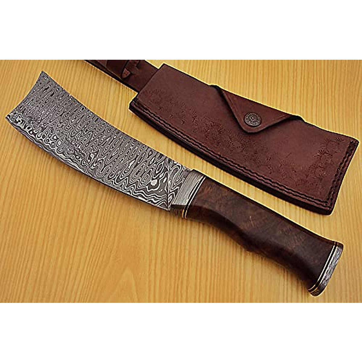 CP-35 Custom Handmade Damascus Steel 12.00 Inches Cleaver style Knife - Beautiful Handle