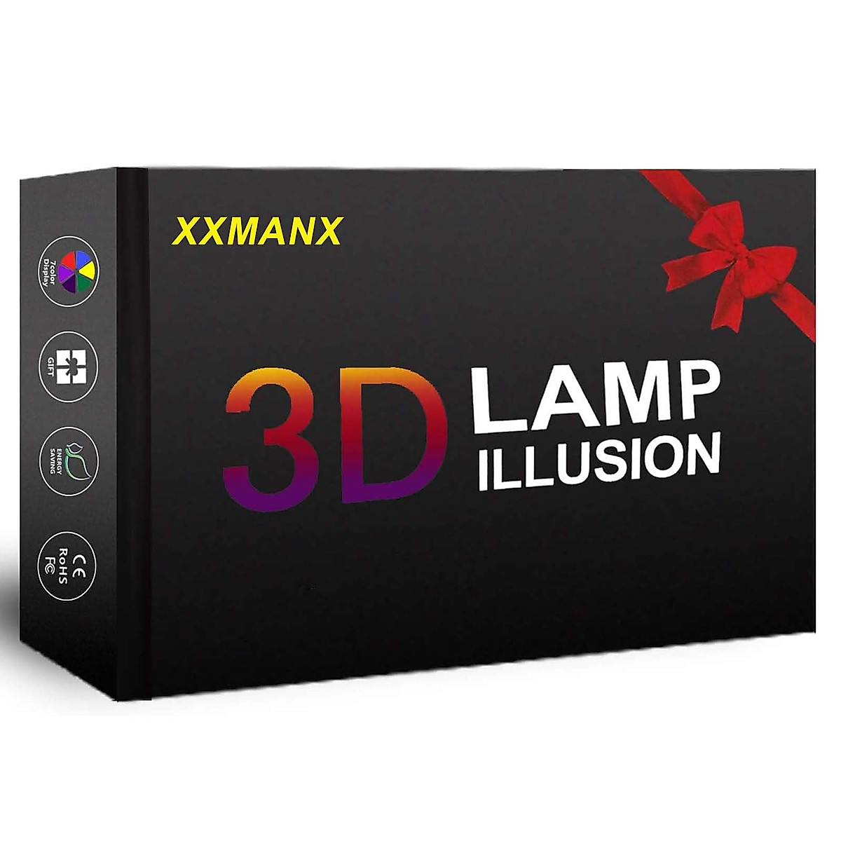 XXMANX Boys Toys Night Light for Kids, 3D Illusion Lamp Touch Control Dynamic Colors Changing with 3 Pattern Kids Toys Christmas Gifts for Men Boys