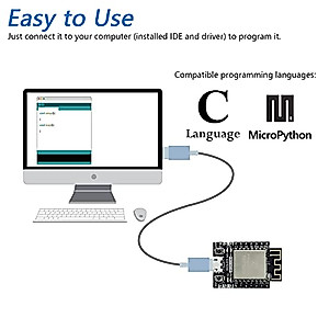 FREENOVE ESP8266 Development Board (2 Pack) (Compatible with Arduino IDE), ESP-12S Onboard Wi-Fi, MicroPython C Code, Detailed Tutorial, Example Projects