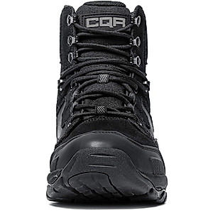 CQR Men's Military Tactical Boots, Lightweight 6 Inches Combat Boots, Durable EDC Outdoor Work Boots, Fathom 6 - Suede Black, 12