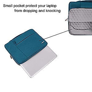 MOSISO Laptop Sleeve Compatible with MacBook Pro 16 inch 2023-2019 M2 A2780 M1 A2485 Pro/Max A2141/Pro Retina 15 A1398, 15-15.6 inch Notebook, Polyester Multifunctional Briefcase Bag, Deep Teal
