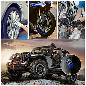 Senzeal 5X Aluminum Car Tire Valve Stem Caps Round Style Air Covers Blue