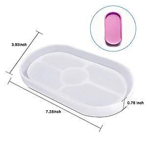 AFUNTA DIY Oval Silicone Coaster Mold,2 Pcs Soft Flexible Oval Crystal Silicone Molds for Casting with Resin, Concrete, Cement and Polymer Clay - Transparent White