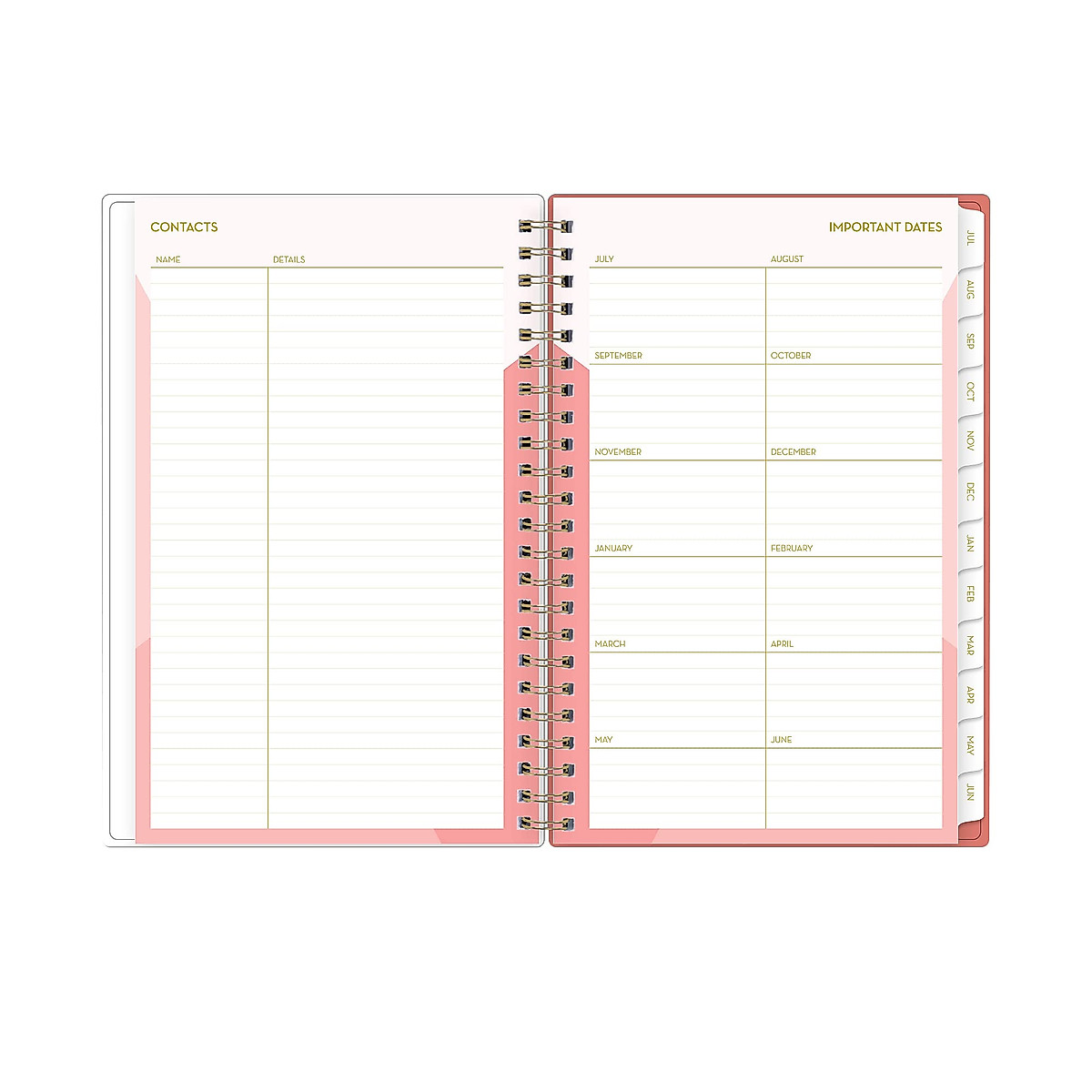 Blue Sky 2023-2024 Academic Year Weekly and Monthly Planner, 5" x 8", Flexible Cover, Wirebound, Cali Pink (130621-A24)