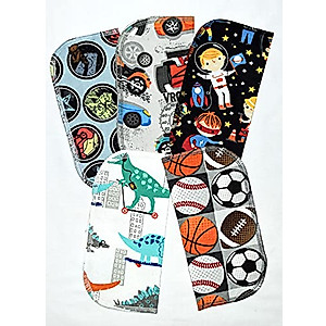 1 Ply Printed Flannel 8x8 Inches Little Wipes Set of 5 All Things Boy