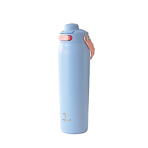 Reduce Aura Vacuum Insulated 26 oz Water Bottle - Leak-Proof & Chug Spout for Quick Hydration - Keeps Drinks Cold for 30 Hours - Removable Handle for Travel or Gym - Soft Sit Base - Glacier