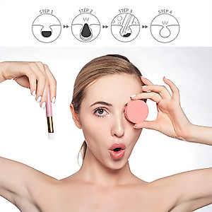 Penta Angel Lash Shampoo Brushes 2Pcs White Pink Eyelash Extension Nose Pore Blackhead Facial Deep Cleaning Washing Brush Tools for Women Girls