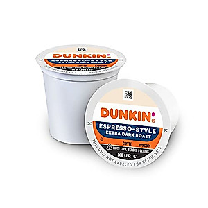Dunkin' Espresso Style Extra Dark Roast Coffee, 60 Keurig K-Cup Pods