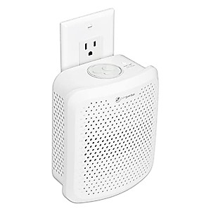 germguardian AP201W Pluggable Air Purifier with Nightlight, Odor-Eliminating Aromatherapy Essential Oil Pad Included, 7-in Pluggable Air Purifier, White