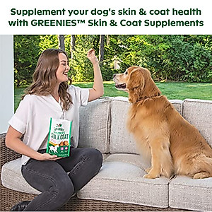 GREENIES Skin & Coat Food Supplements with Fish Oil & Omega 3 Fatty Acids, 40-Count Chicken-Flavor Soft Chews for Adult Dogs