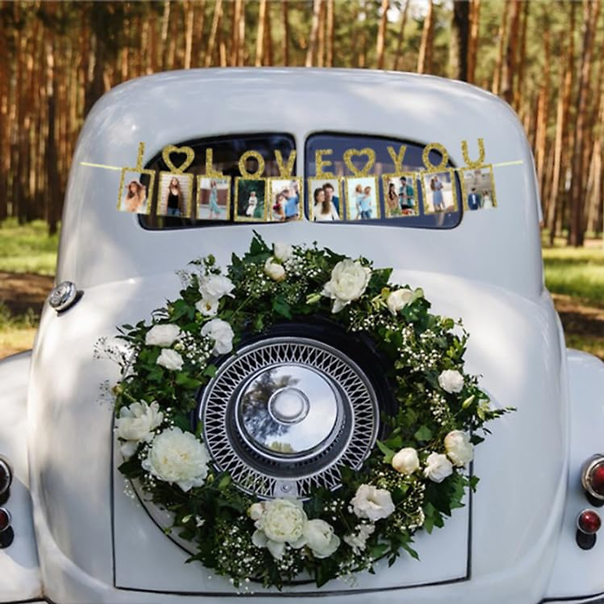 I LOVE YOU Photo Banner Love Picture Banner Pink Decor, Valentine'S Day Proposal Courtship Engagement Wedding Anniversary Bridal Party Banner Decorations Photo Props