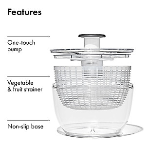 OXO Good Grips Large Salad Spinner - 6.22 Qt., White