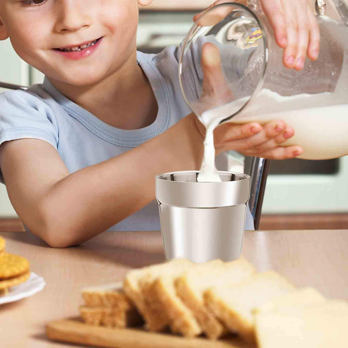 TeamFar Toddler Cups, 6 oz Toddler Insulated Cups Tumbler Mug Stainless Steel for Kids Preschooler Camping Travel, Safe & Healthy, Double Walled & Dishwasher Safe - Set of 6