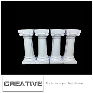 HEMOTON Roman Column Cake Tiered Stands: 4Pcs Plastic Cake Pillars Mold Fondant Holder Multi- Layered Cake Roman Column Support Stand for Wedding Birthday Party Decoration 17cm