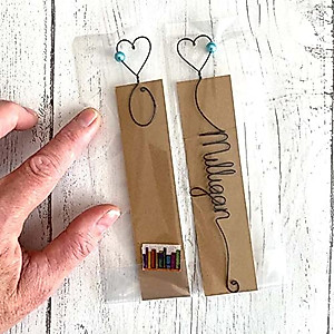Personalized Unique Name Bookmark with Heart and Bead