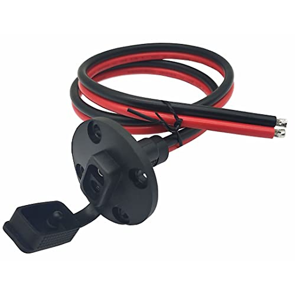 Halokny 10AWG Solar SAE Socket sidewall Port, 2 Feet SAE Solar Quick Connect Panel Flush Mount Plug Cable, Weatherproof SAE Extension Cable, with 4 Screws, for Automobile and Solar Panel