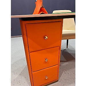 LAKIQ Modern Office Desk with 3 Drawers Irregular Shape Modern Sintered Stone Writing Desk Home Office Work Table Desktop Computer Desk with Storage-Table Only(Black, 63" L x 27.6" W x 29.5" H)