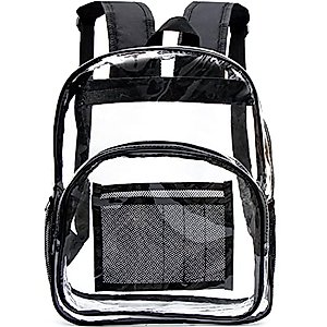 Youngever Large Clear Backpack, Stadium Approved Clear Bag, Adjustable Strap Clear Backpack
