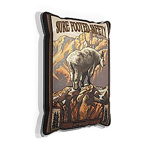 YMCA Rockiers (BT and CM) Canvas Throw Pillow for Couch or Sofa at Home & Office from Travel Artwork by Artist Paul A. Lanquist 13" x 19".