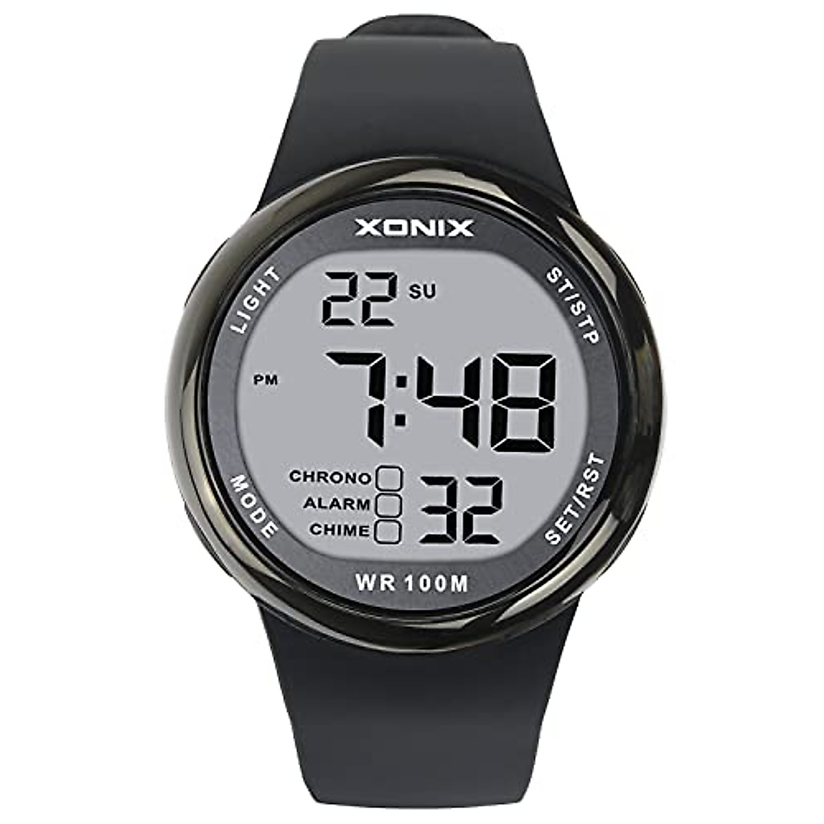 TOMORO Men's Unisex 100M Waterproof Large Digits Digital Casual Women Big Boys Outdoor Stopwatch Countdown Chronograph Luminous Sport Dive Watch (Push-Button Underwater)