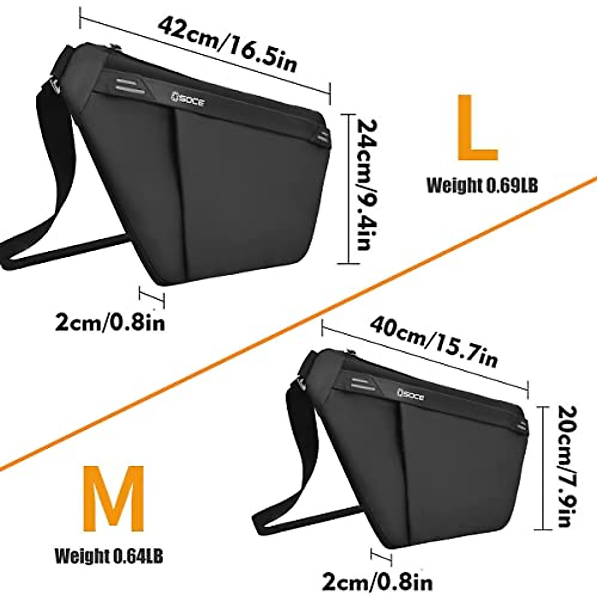 OSOCE Anti Theft Sling Crossbody Chest Bag Waterproof Shoulder Backpack Sling Chest Crossbody Bag Cover Pack Rucksack Bicycle Sport