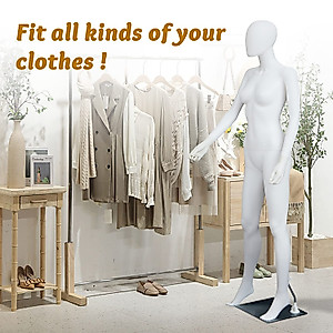 6 FT Female Mannequin Dress Form Display - Manikin Torso Stand Realistic Full Body Mannequin for Retail Clothing Shops, Halloween Christmas Cosplay, White (No.1)