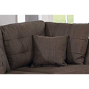 Bobkona 2-Pcs Sofa & Loveseat Black Coffee