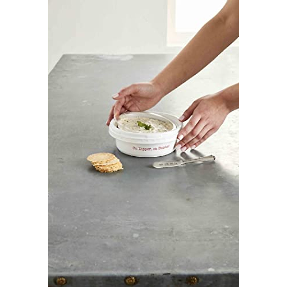 Mud Pie Circa Christmas Store Bought Dip Set, 6.5" dia, White