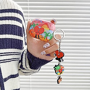 Liphontcta Cute Interesting Design Soft TPU Airpod Pro 2 Case，with Fashion Kawaii Lanyard Keychain，Suitable Man Women Girl 2022 Airpod Pro 2 Case,2019 Airpod Pro case. (Pro 2 Red)