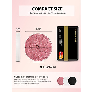 Getinbulk Compact Mirror Bulk, Set of 12 Double-Sided 1X/3X Magnifying PU Leather Round (Pink, 2.7 in Diameter)