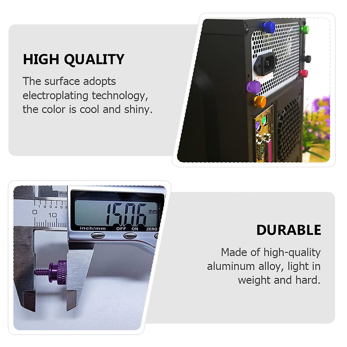 SOLUSTRE 10PCS Chassis Thumb Screws Computer Case Screws Computer Case Thumbscrew Knurled Thumbscrews Practical Screw Computer Screws Computer Part Accessories Aluminum Alloy Purple