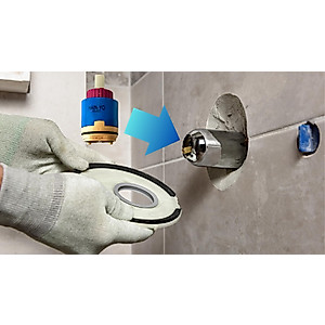 T & T 40mm Ceramic Pressure Balance Cartridge JH04BD, Blue, Red