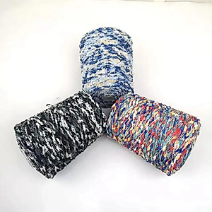 50G/Ball Dyed Toothbrush Wool Yarn Warm Soft Velvet Handmade Characteristic Thread Pompom Fancy Crochet Yarn (Color : Black White)