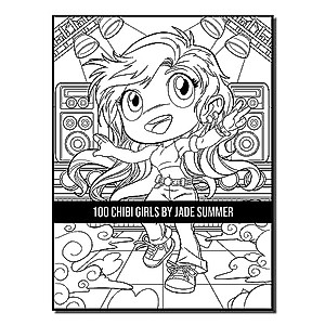 100 Chibi Girls: An Adult Coloring Book Collection with Cute Girls, Fantasy, Horror, Christmas, and More!