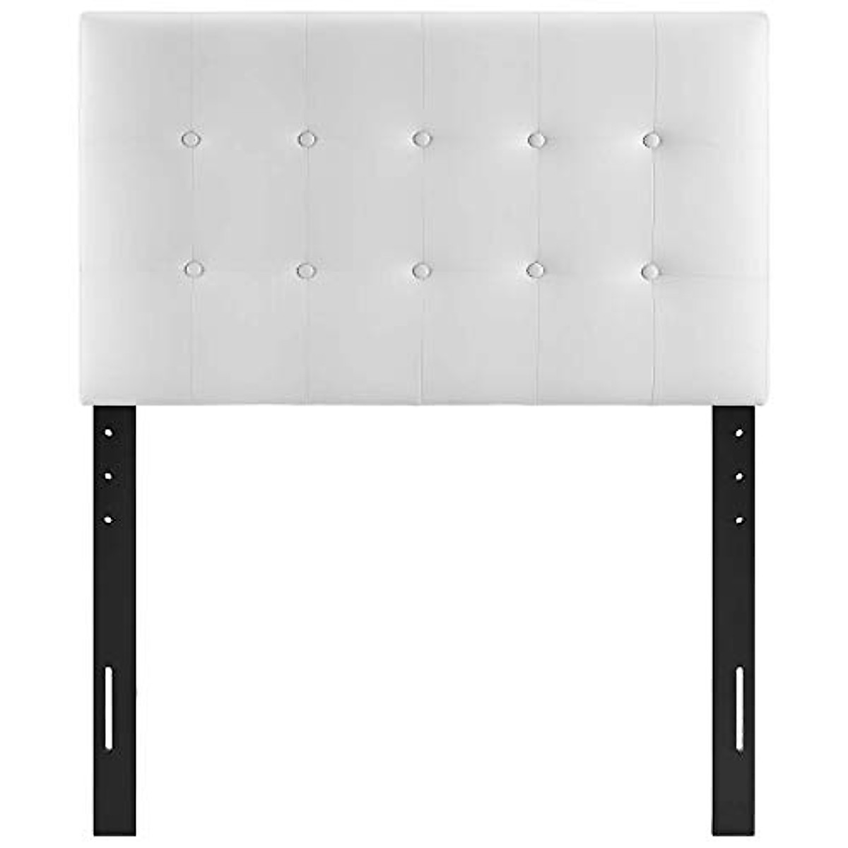 Modway Emily Tufted Button Faux Leather Upholstered Twin Headboard in White