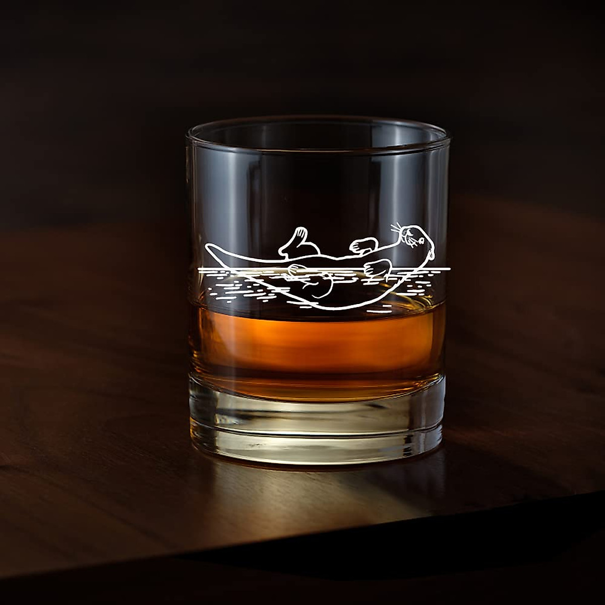 AGMDESIGN Funny Otter Whiskey Glasses Gift Box, Gifts For Otter Lovers, Grandfather, Men, Women, Dad, Mom, Son, Husband, Brother, Father's Day, Birthday Gift