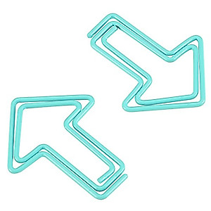 Beufee 12Pcs Arrow Shaped Paper Clips, Funny Cute Paperclips Bookmarks Stainless Steel Paper Clips Funny Stationery Marking Clip Marker Clips with Box Planner Clips(Blue)