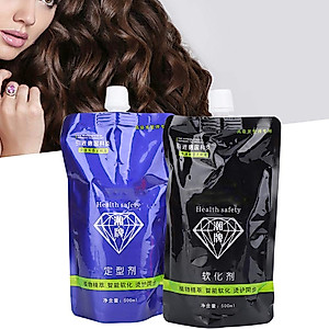 Hair Straightening Cream, 2pcs x 500ml Moisturist Hair Straightener Set Softener Professional Hair Care Cream for Salon and Home(#2)