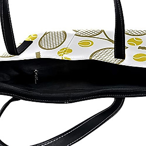 Women's Large Size Canvas Shoulder Bag Hobo Crossbody Handbag Casual Tote, Seamless Tennis Racket